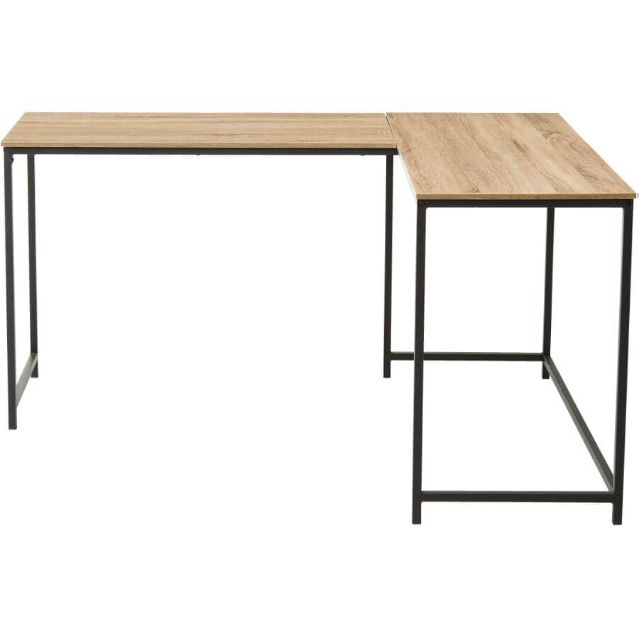 MONARCH SPECIALTIES INC. Corner Facing Computer Desk with Black Metal ...