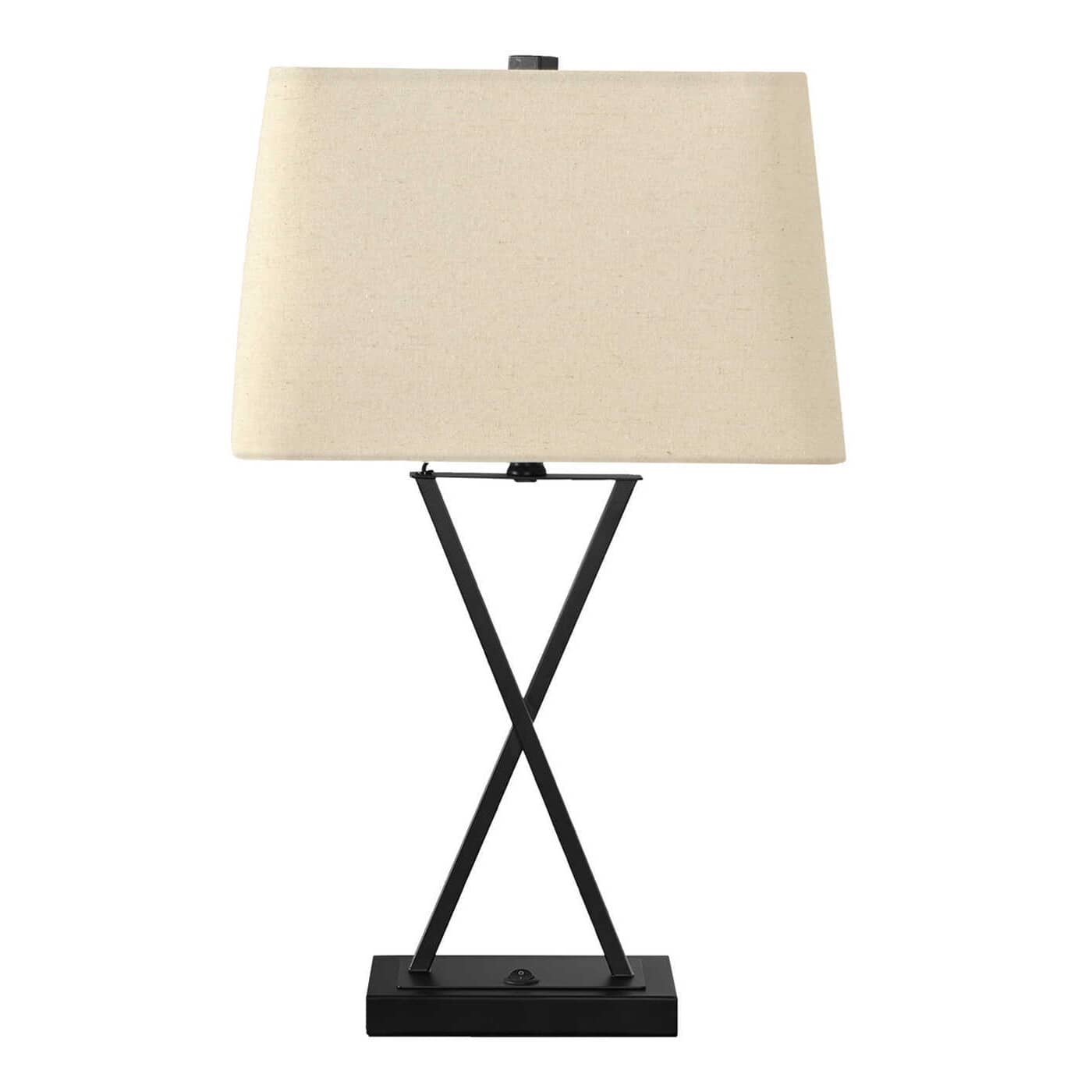 MONARCH SPECIALTIES INC. 25" Rectangle Table Lamp with Beige Shade ...