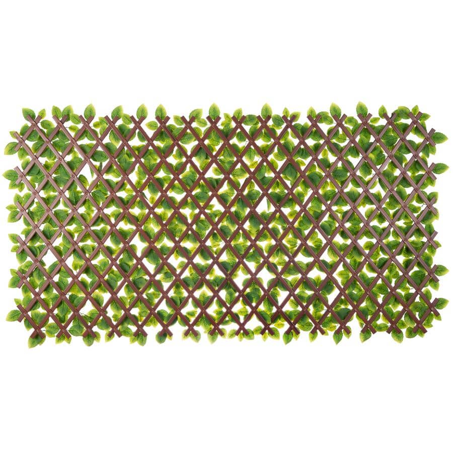 NATURAE DECOR Expandable PVC Trellis with Wild Mint Leaf | Home Hardware