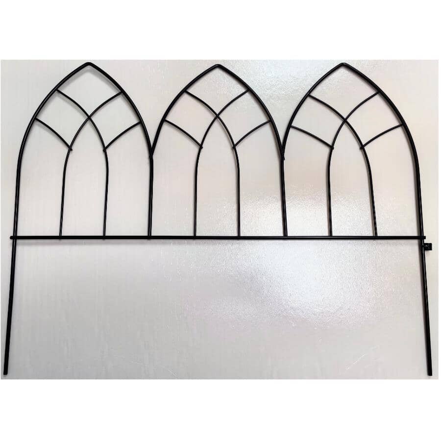 WIRECRAFT 23" x 16" 3-Arch Wire Garden Fence, Black | Home Hardware