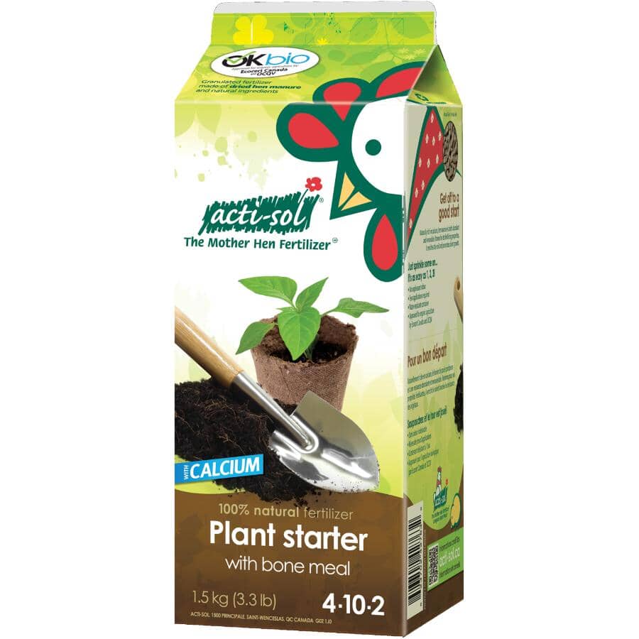 ACTI-SOL 1.5kg 4-10-2 Hen Manure Transplant Fertilizer, with Bone Meal ...