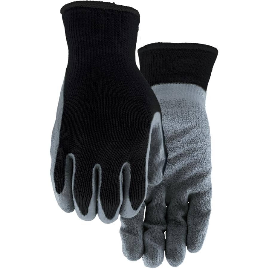 HOME ESSENTIALS Mens Cotton Knit Garden Gloves with Rubber Fingers ...