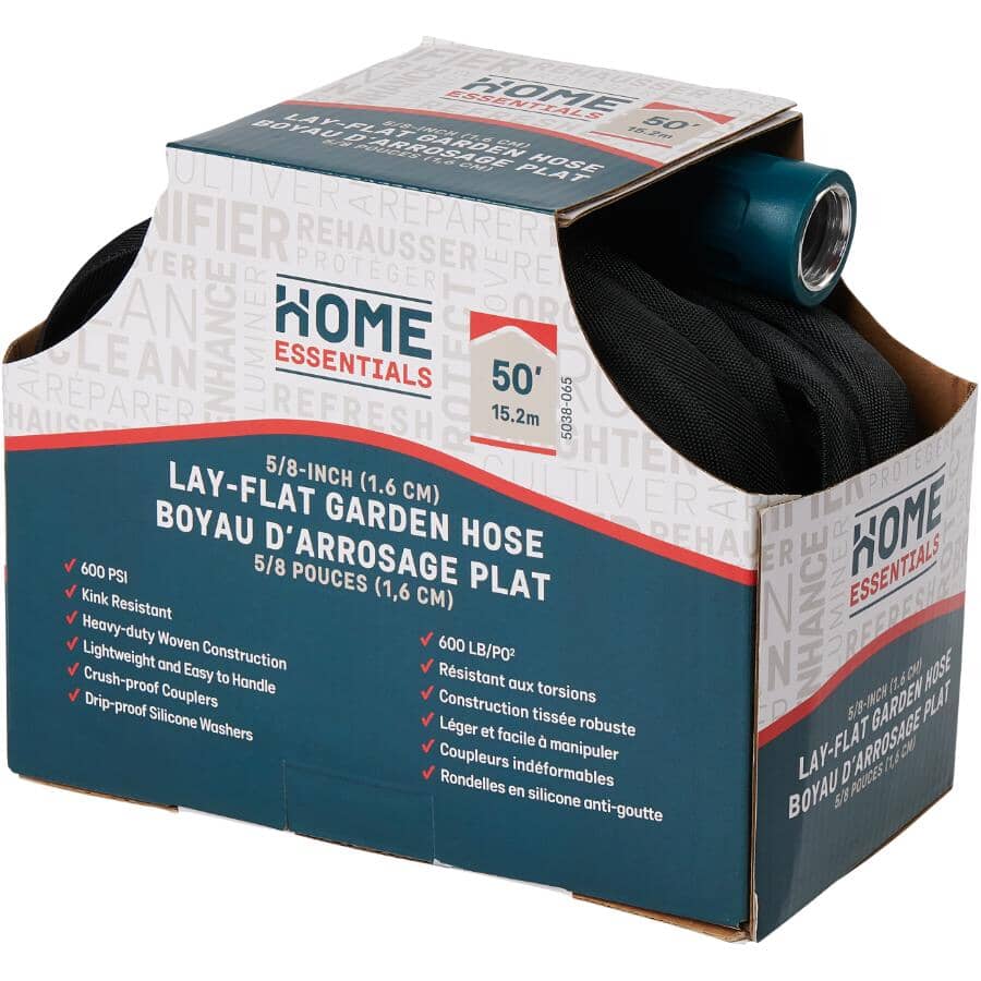 HOME ESSENTIALS 5/8" x 50' Lay Flat Garden Hose | Home Hardware