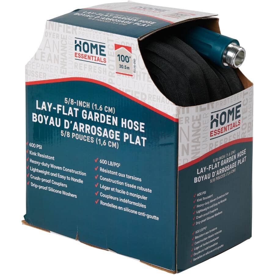 HOME ESSENTIALS 5/8" x 100' Lay Flat Garden Hose | Home Hardware