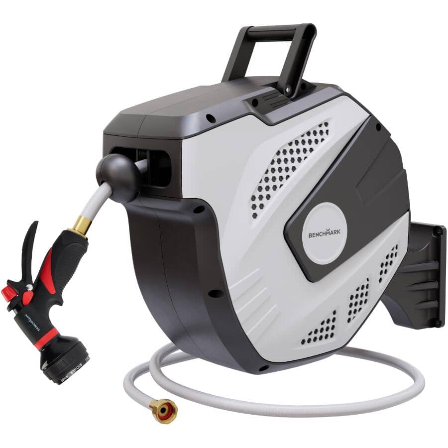 BENCHMARK Wall Mounted Reel with 50' Garden Hose | Home Hardware