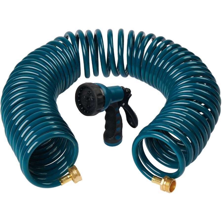 HOME ESSENTIALS 50' Coil Hose Kit with Nozzle | Home Hardware