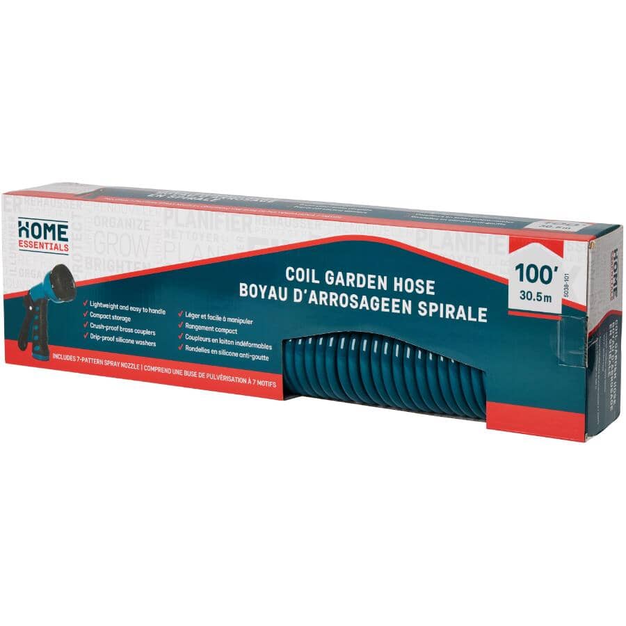 HOME ESSENTIALS 100' Coil Hose Kit with Nozzle | Home Hardware