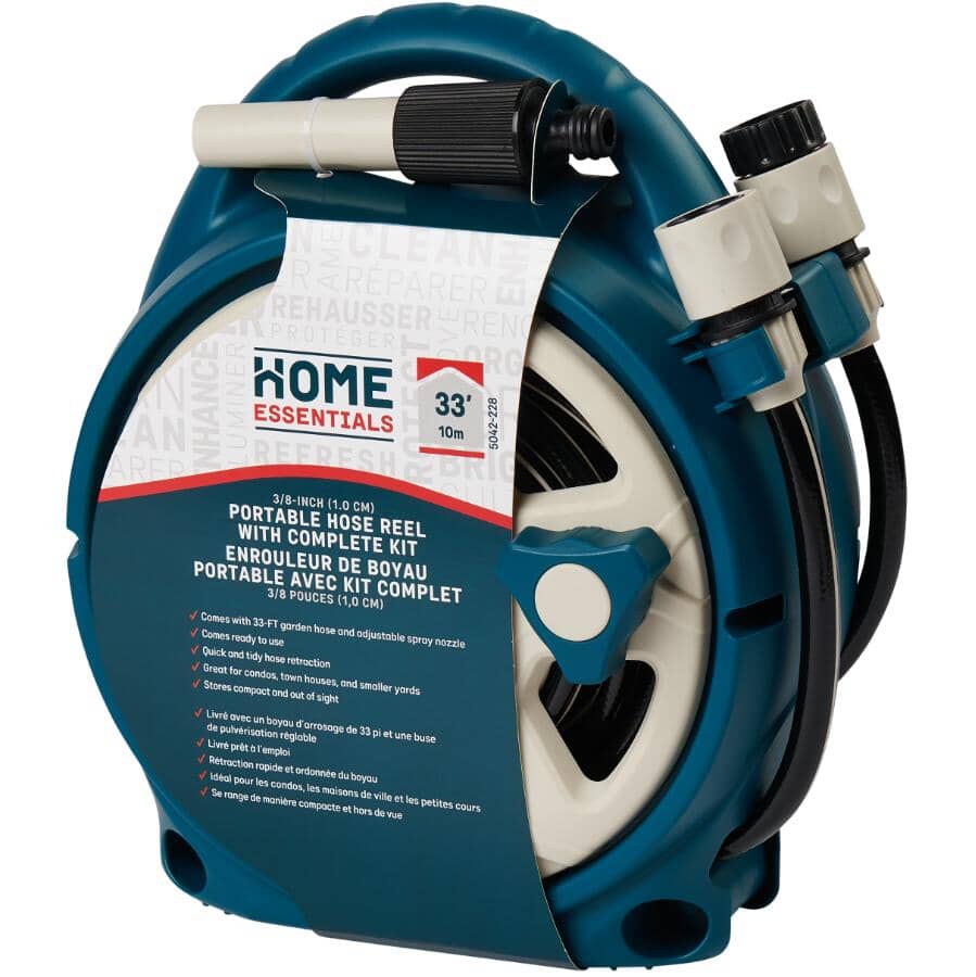HOME ESSENTIALS Portable Garden Hose Reel with Complete Kit | Home Hardware