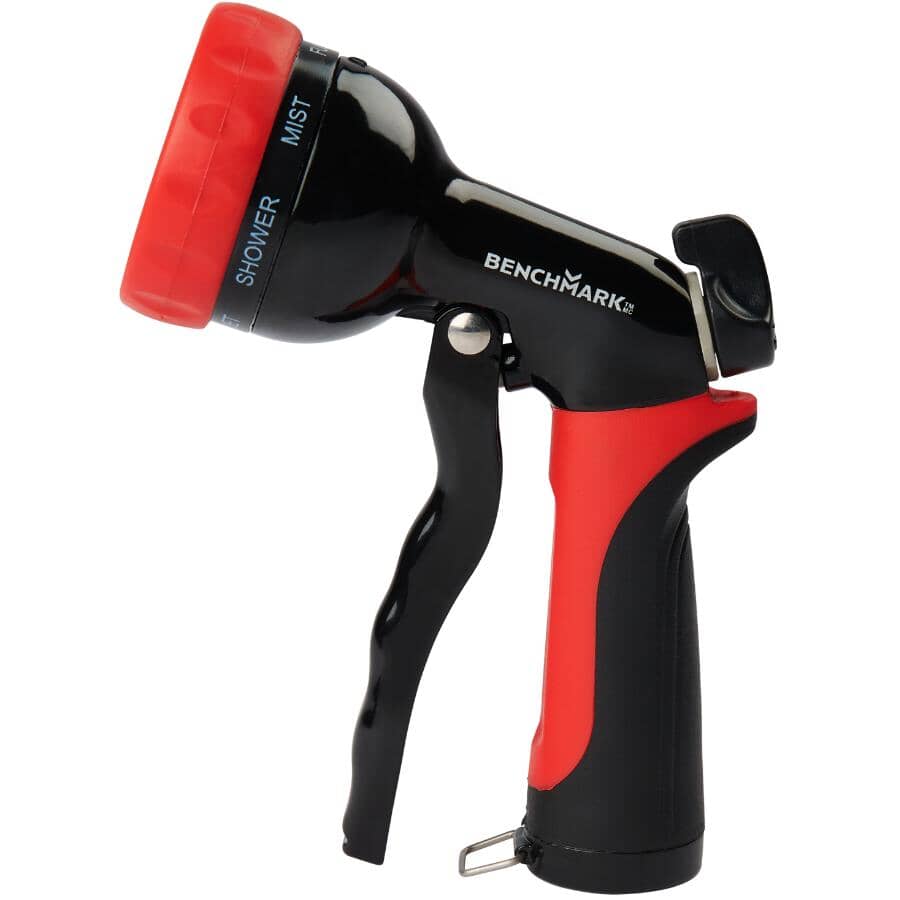 BENCHMARK Premium 7 Pattern Front Trigger Garden Nozzle with Flow ...