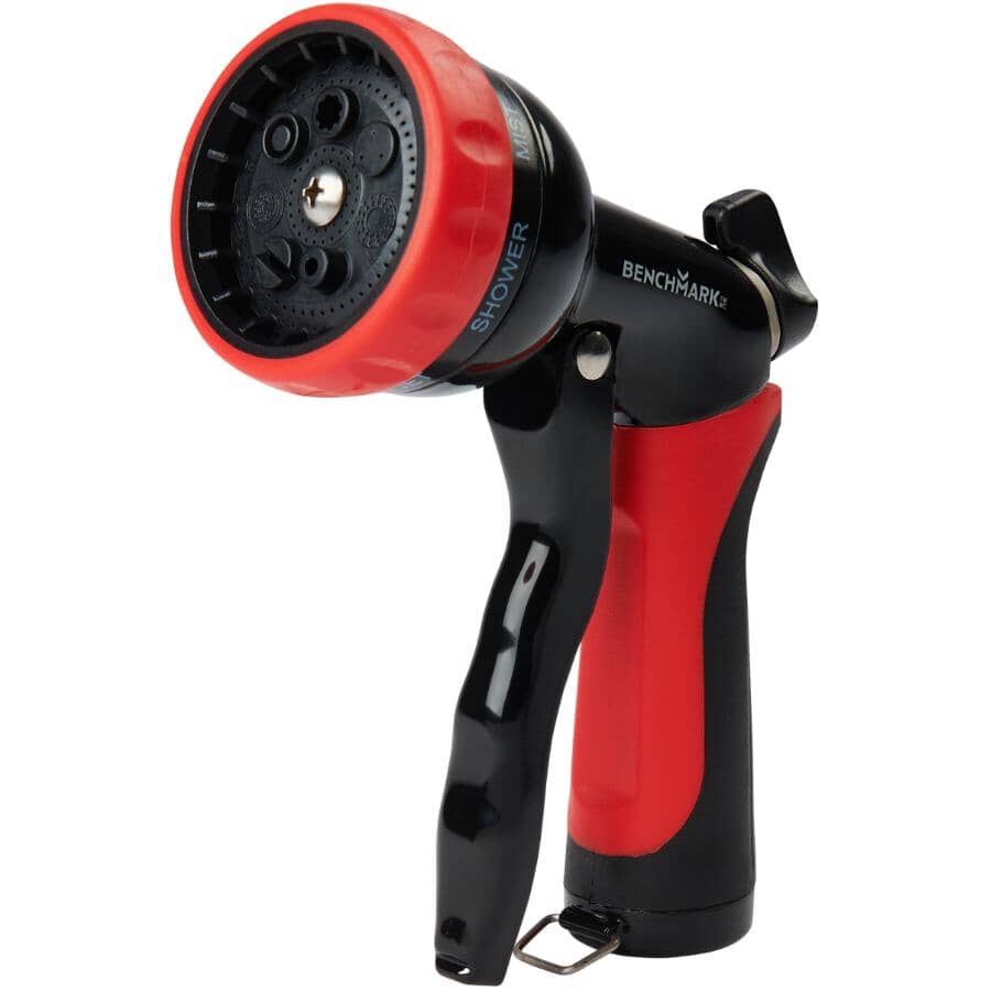 BENCHMARK Premium 7 Pattern Front Trigger Garden Nozzle with Flow ...