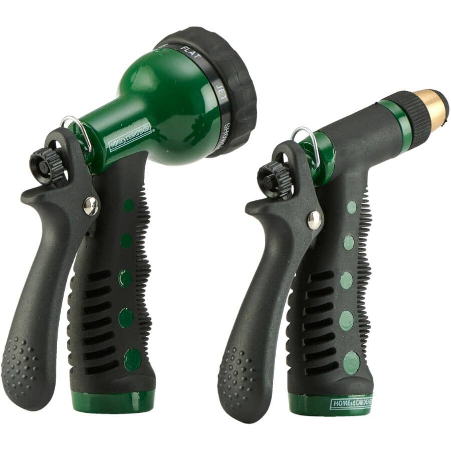 HOME ESSENTIALS Deluxe Hose Nozzle and Pistol Grip Hose Nozzle Set ...