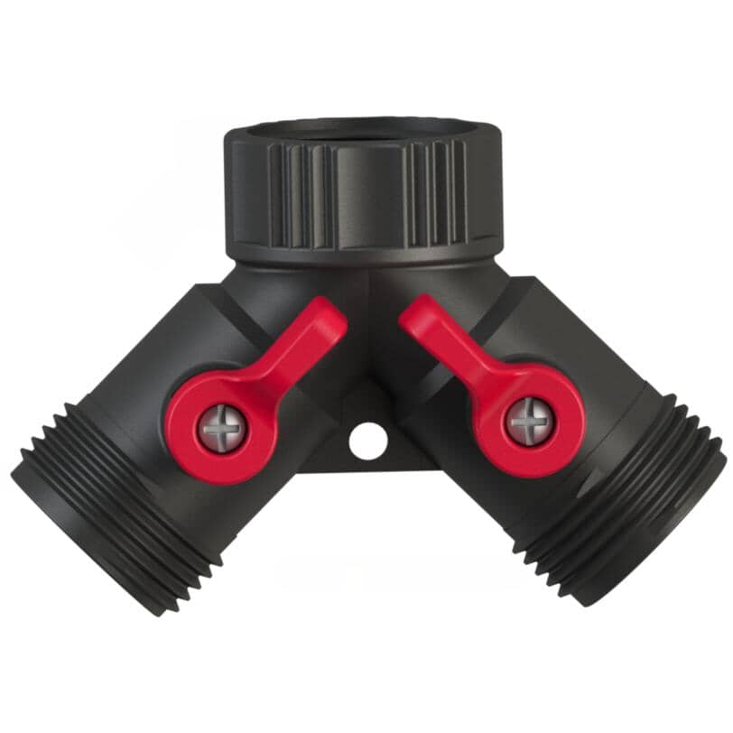 BENCHMARK 2-Way Hose Connector, with Dual Shut-Off Valves | Home Hardware