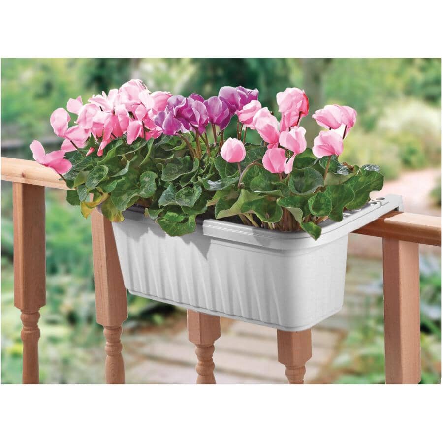 BAMA 24" White Adjustable Rail Planter | Home Hardware