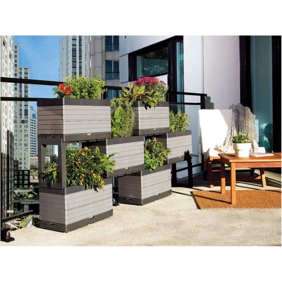 GARANT 5 Piece Grey Modular Garden Planter Kit | Home Hardware