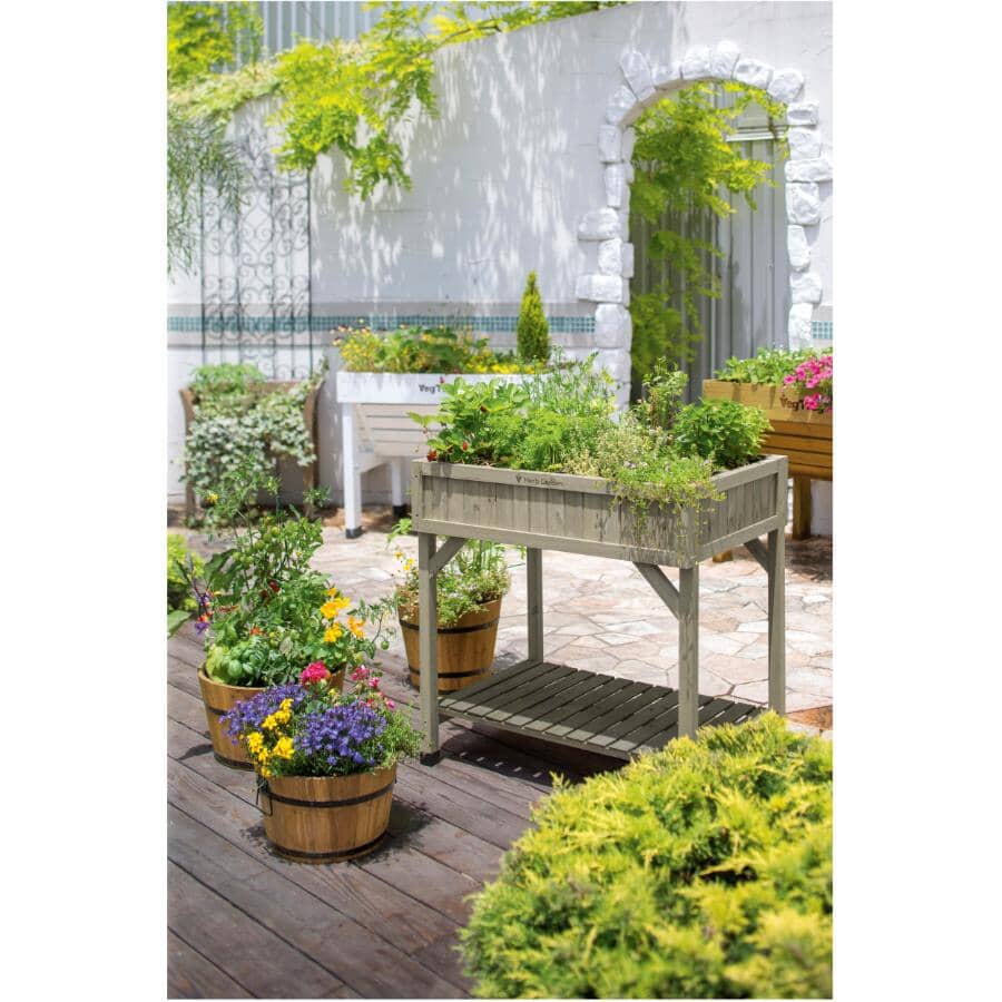 VEGTRUG Grey Washed Raised Herb Garden Planter | Home Hardware