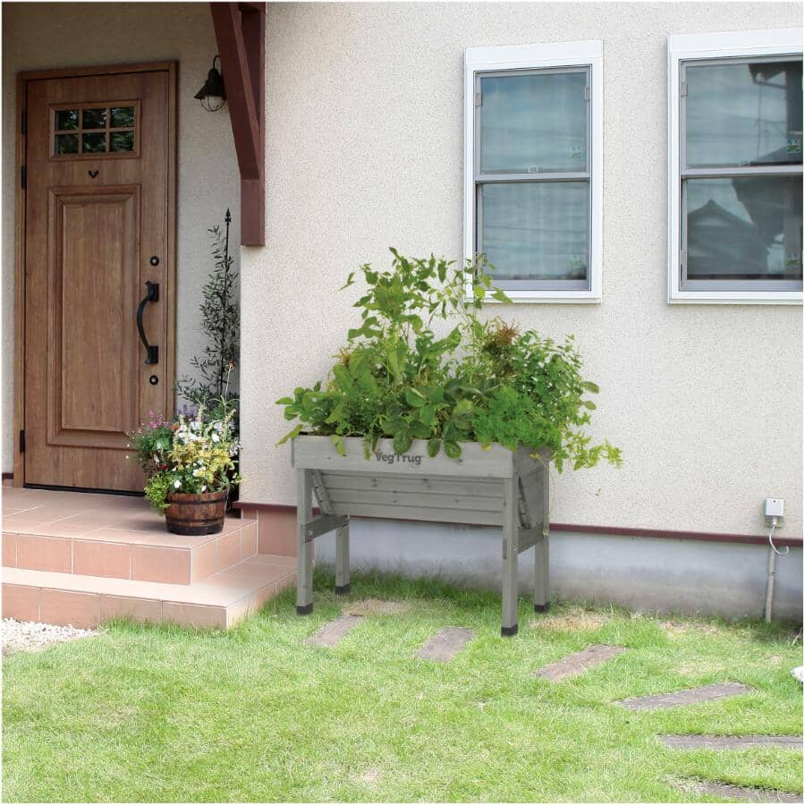 Vegtrug Grey Washed Wall Hugger Small Raised Garden Planter | Home Hardware
