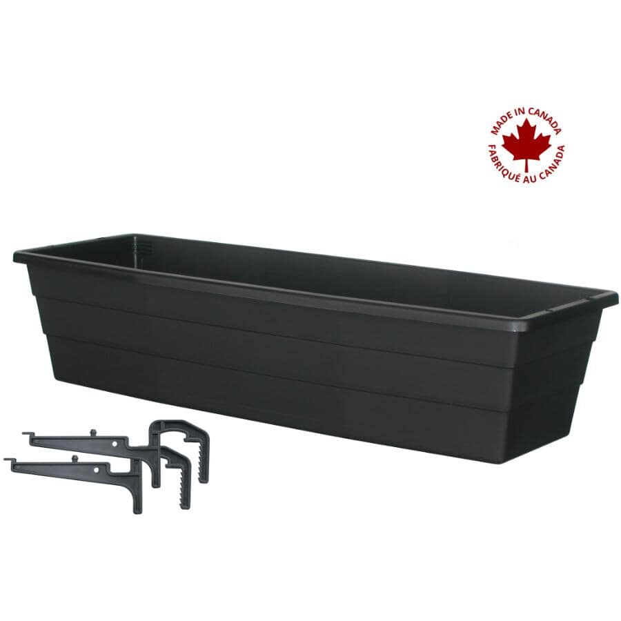 DCN 18" x 6" Black Balcony Planter | Home Hardware