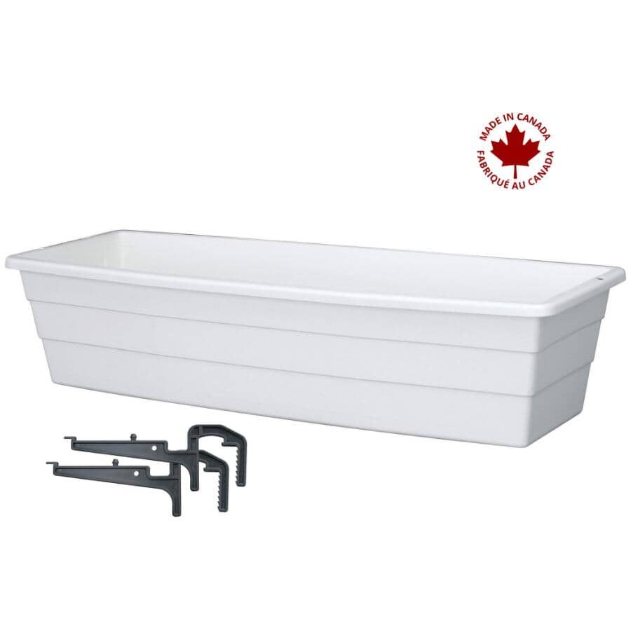 DCN 18" x 6" White Balcony Planter | Home Hardware