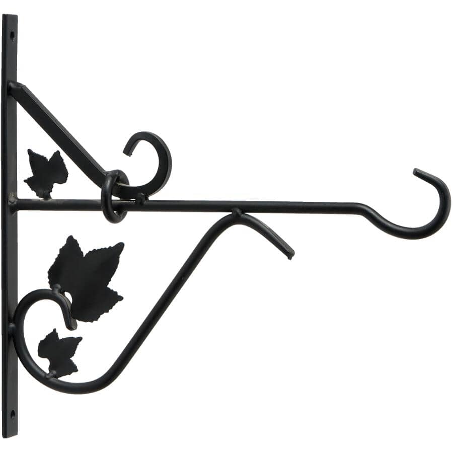 HOME GARDENER 12" Black Metal Planter Bracket, with Leaf Design | Home ...