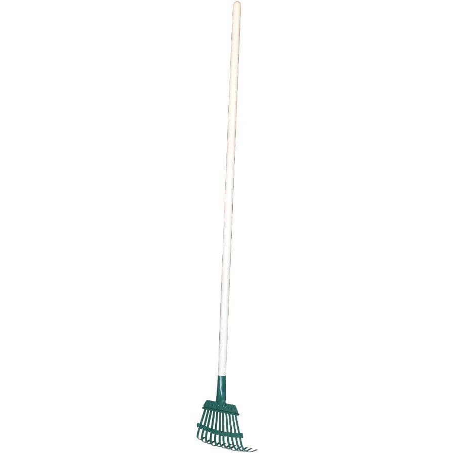 HOME ESSENTIALS 11 Tines Steel Shrub Rake with 48" Hardwood Handle ...
