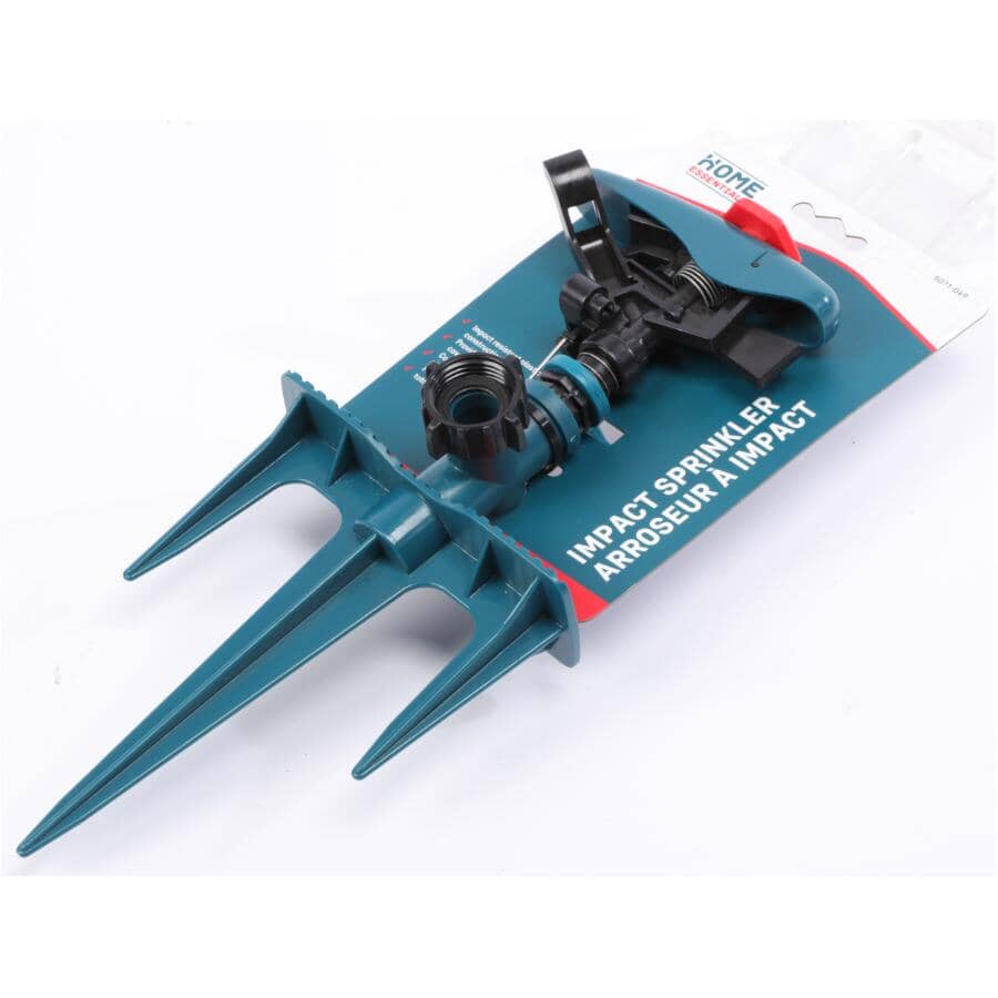 HOME ESSENTIALS Plastic Impulse Lawn Sprinkler with Plastic Spike ...