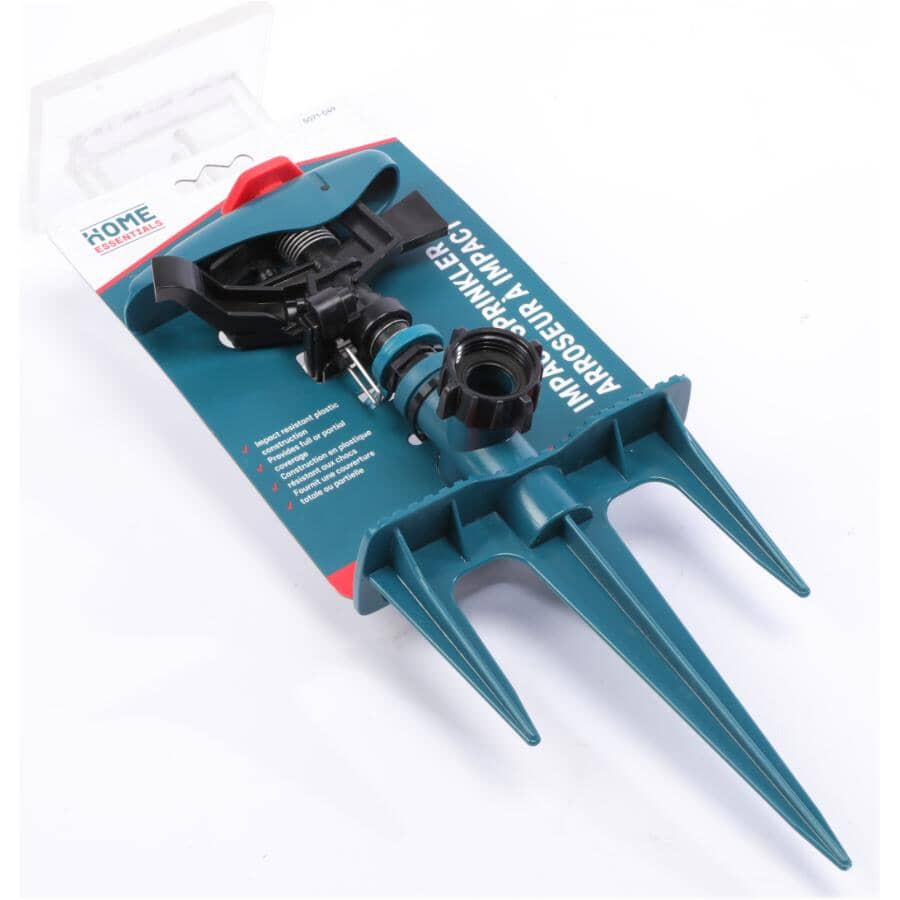 HOME ESSENTIALS Plastic Impulse Lawn Sprinkler with Plastic Spike ...