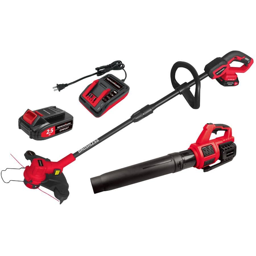 BENCHMARK Cordless Lawn Blower & Trimmer Kit | Home Hardware