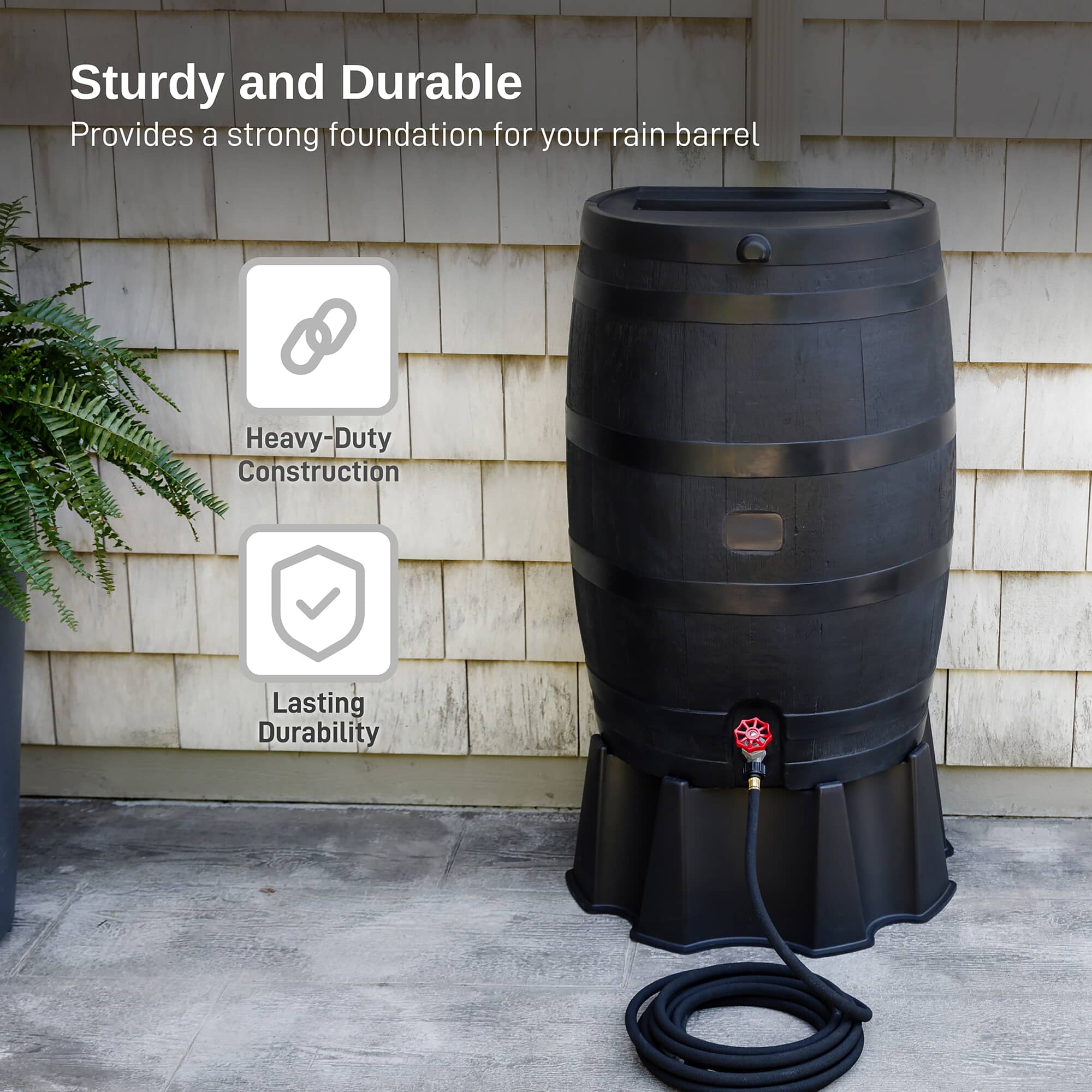 RTS HOME ACCENTS Flat Back Rain Barrel Stand | Home Hardware