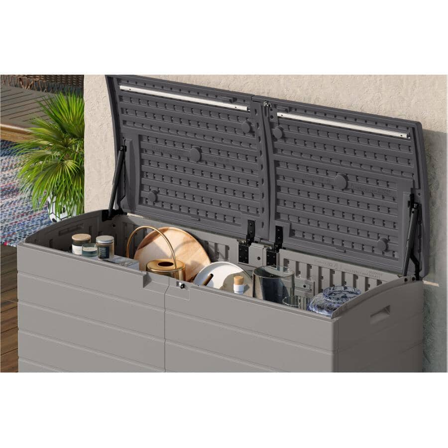 SUNCAST Extra Large Storage Deck Box with Spilt Lid | Home Hardware