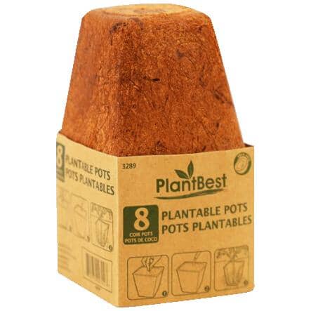 PLANTBEST 3" Square Coir Fiber Plantable Pots | Home Hardware