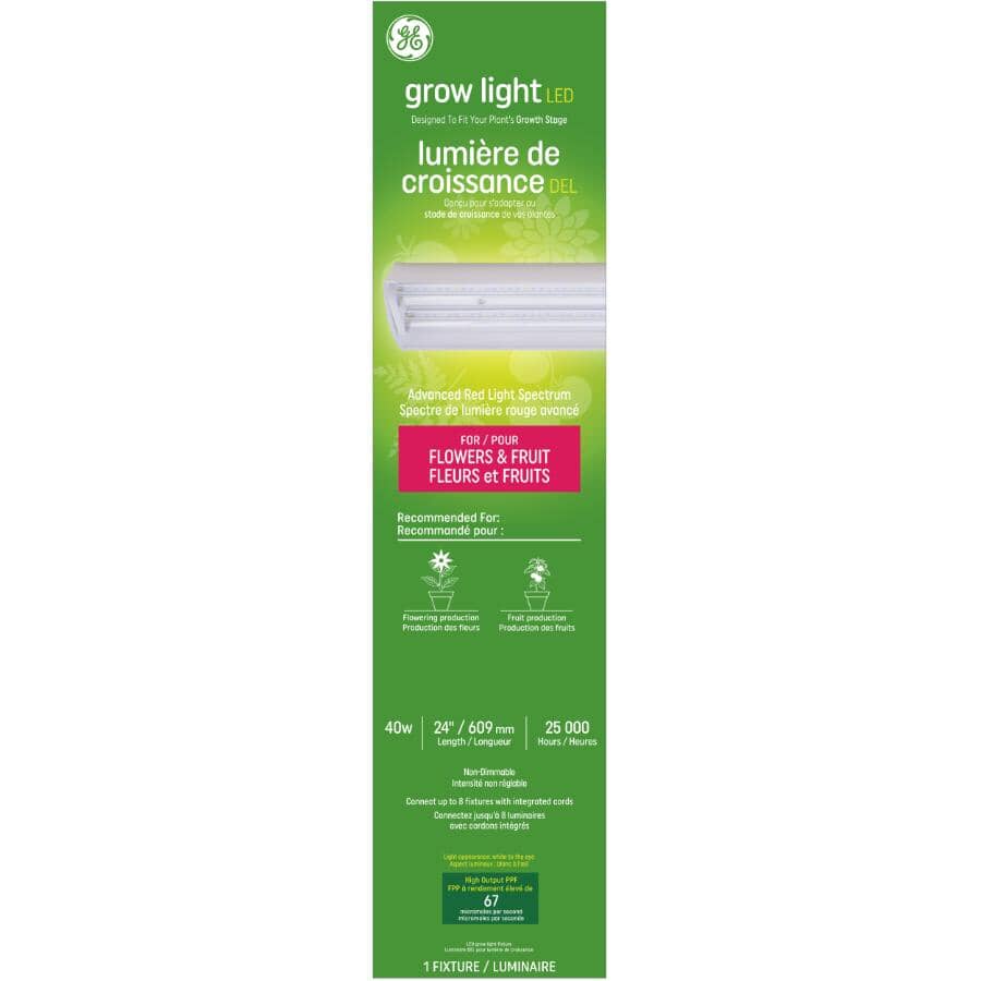 GE LIGHTING Advanced Red Spectrum 24" LED Grow Light Fixture | Home ...