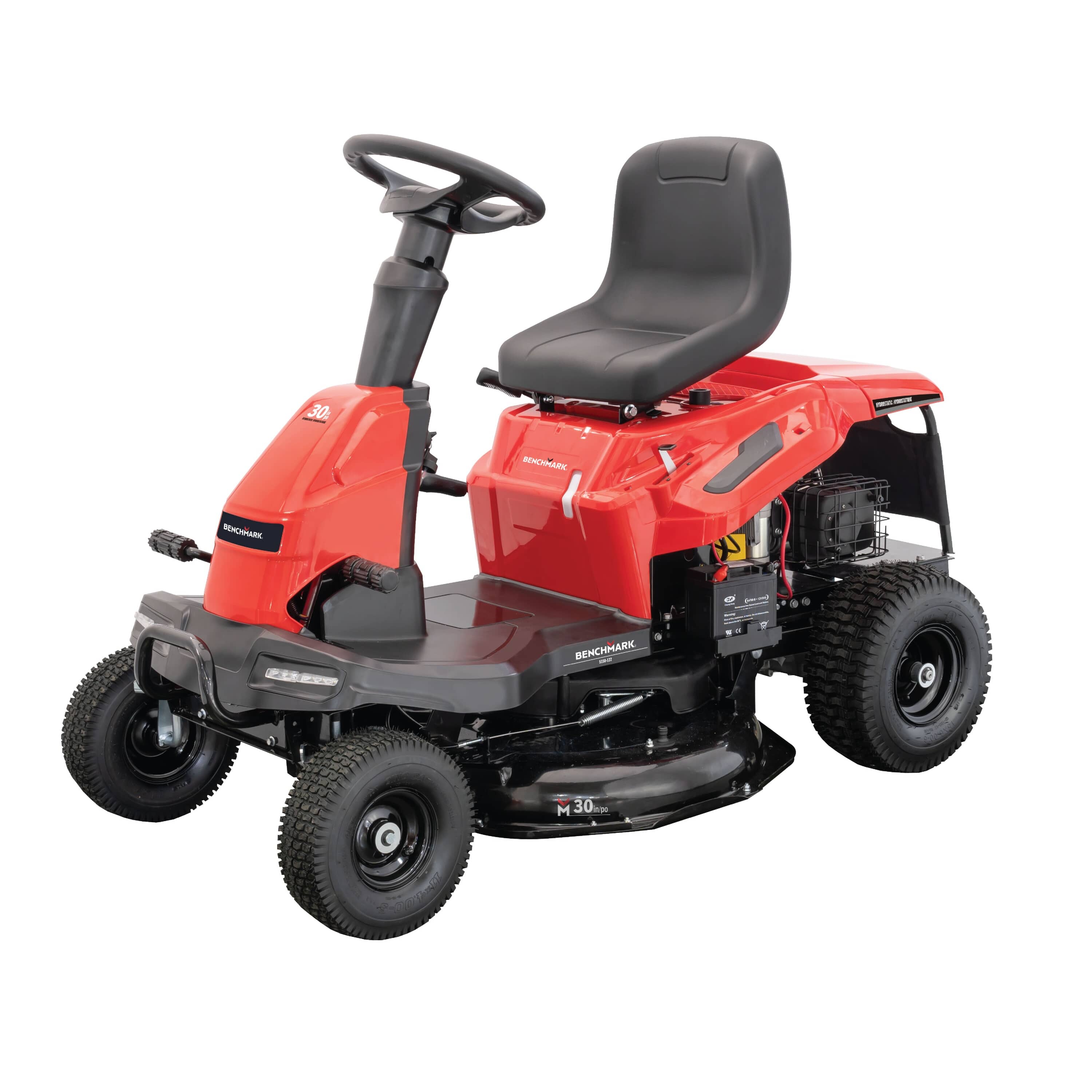 BENCHMARK 30" 11HP Gas-Powered Hydrostatic Riding Mower with Mulch Kit ...