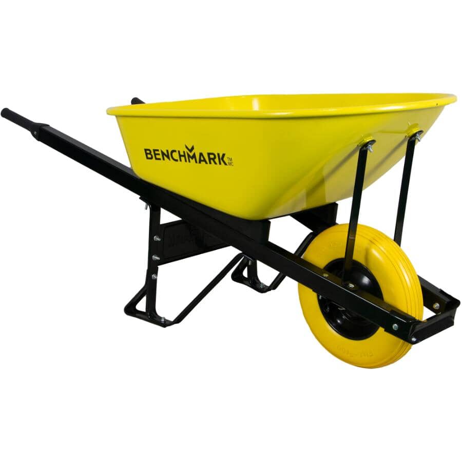 BENCHMARK 6 Cu. Ft Seamless Steel Tray Wheelbarrow | Home Hardware