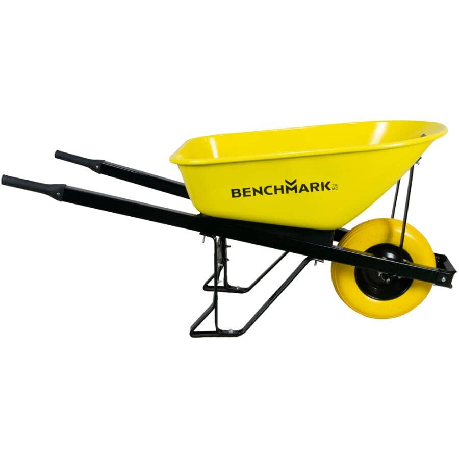BENCHMARK 6 Cu. Ft Seamless Steel Tray Wheelbarrow | Home Hardware