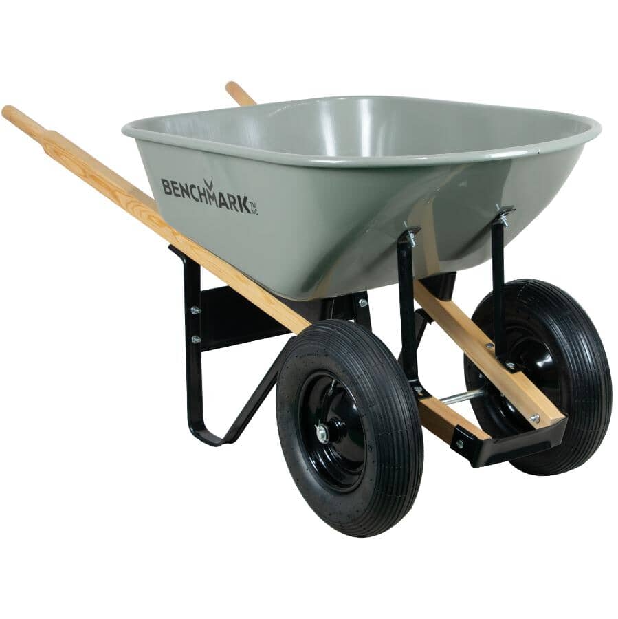 BENCHMARK 6 Cu. Ft Steel Tray Wheelbarrow with Dual Wheels | Home Hardware