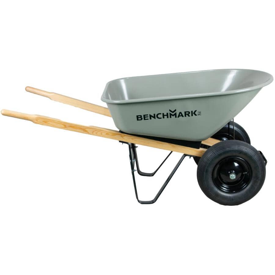 BENCHMARK 6 Cu. Ft Steel Tray Wheelbarrow with Dual Wheels | Home Hardware