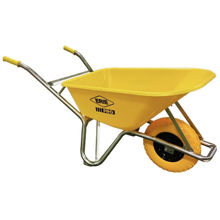 ERIE 6 Cu. Ft PRO Grade Plastic Tray Wheelbarrow, with UV coating ...
