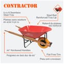 ERIE 6 Cu. Ft Steel Tray Wheelbarrow, with Flat Free Tire | Home Hardware