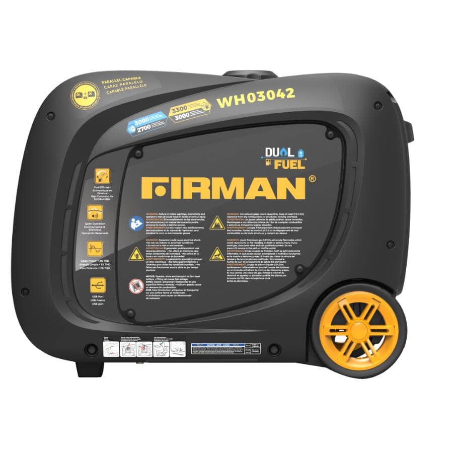 FIRMAN 3300/3000 Watt Dual Fuel Inverter Electric Start Portable ...