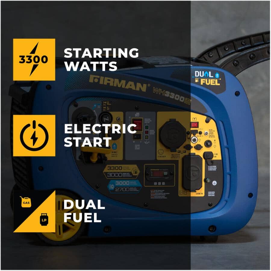 FIRMAN 3300/3000 Watt Dual Fuel Inverter Electric Start Portable ...