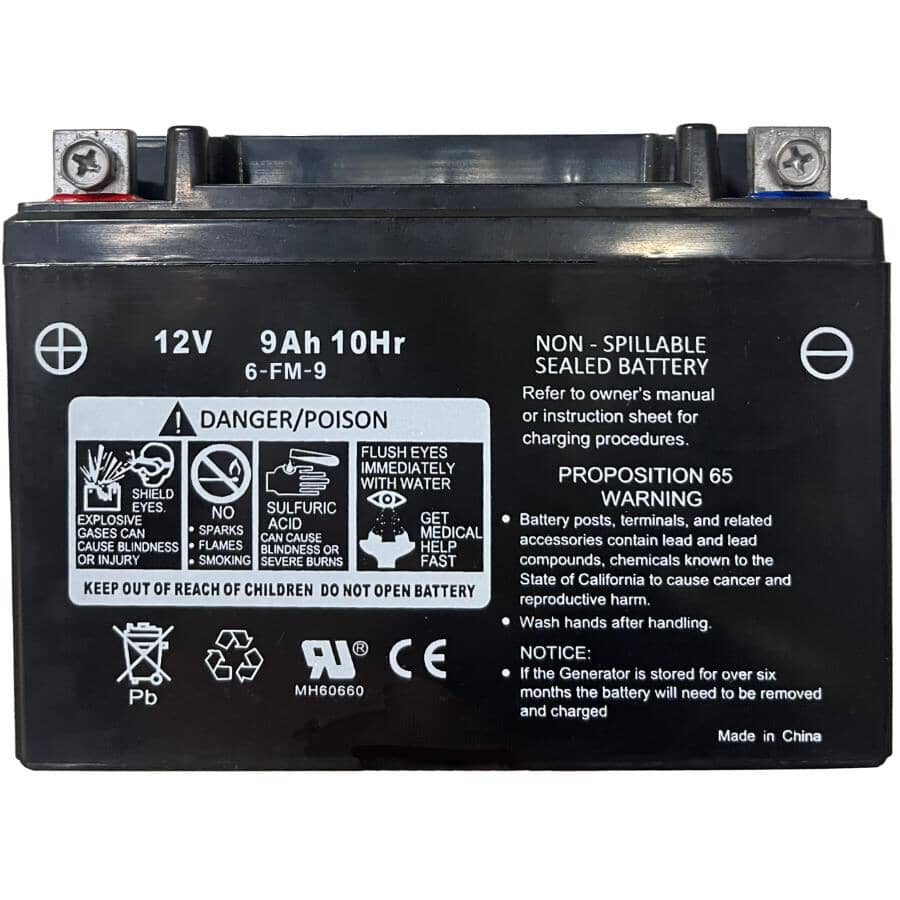 BENCHMARK Certified 9 Ah Replacement Battery for Generator | Home Hardware