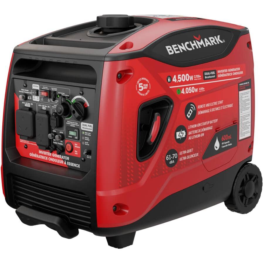 BENCHMARK Dual Fuel Quiet Inverter Generator with Remote Start | Home ...