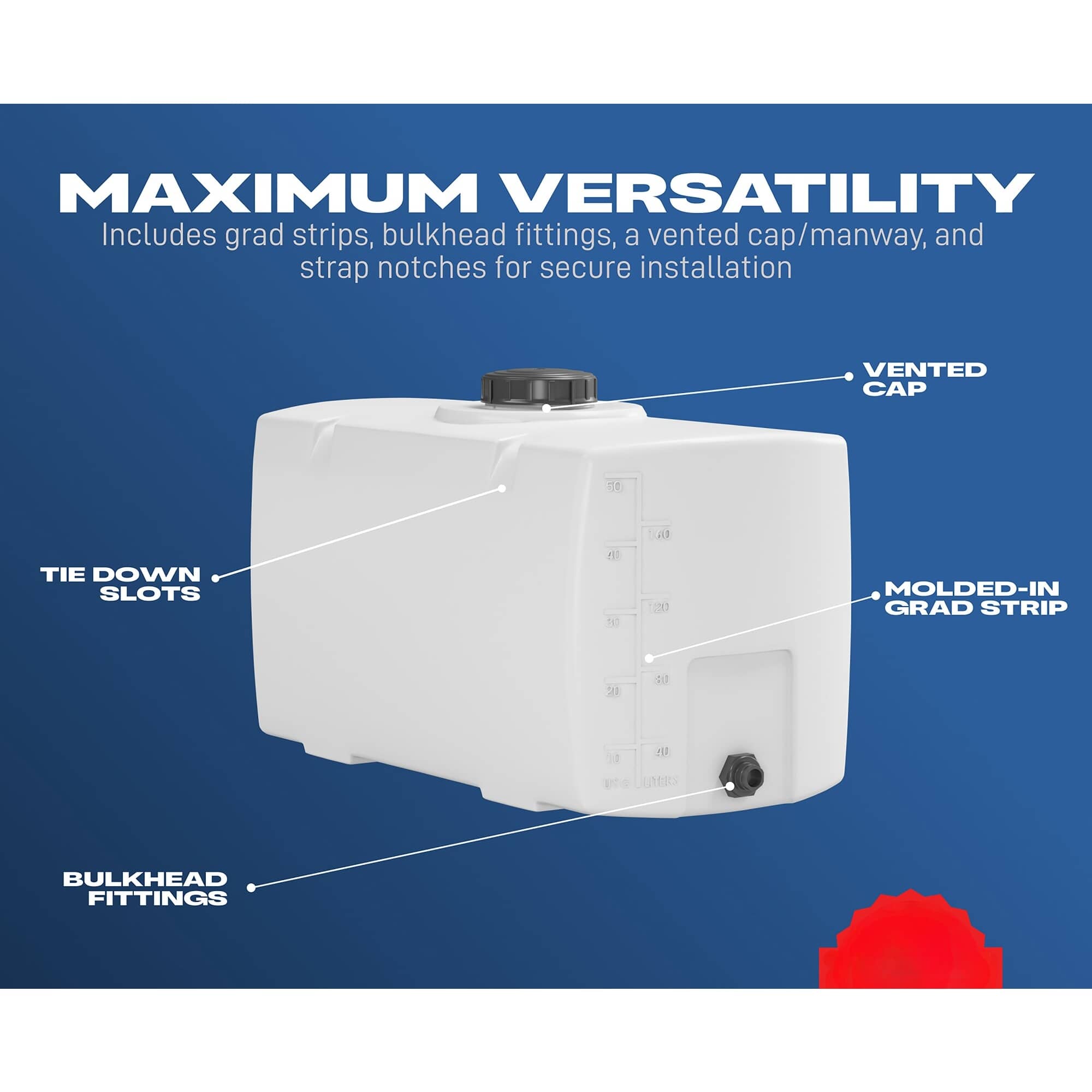 RTS PLASTICS Horizontal Rectangular Liquid Handling Tank | Home Hardware