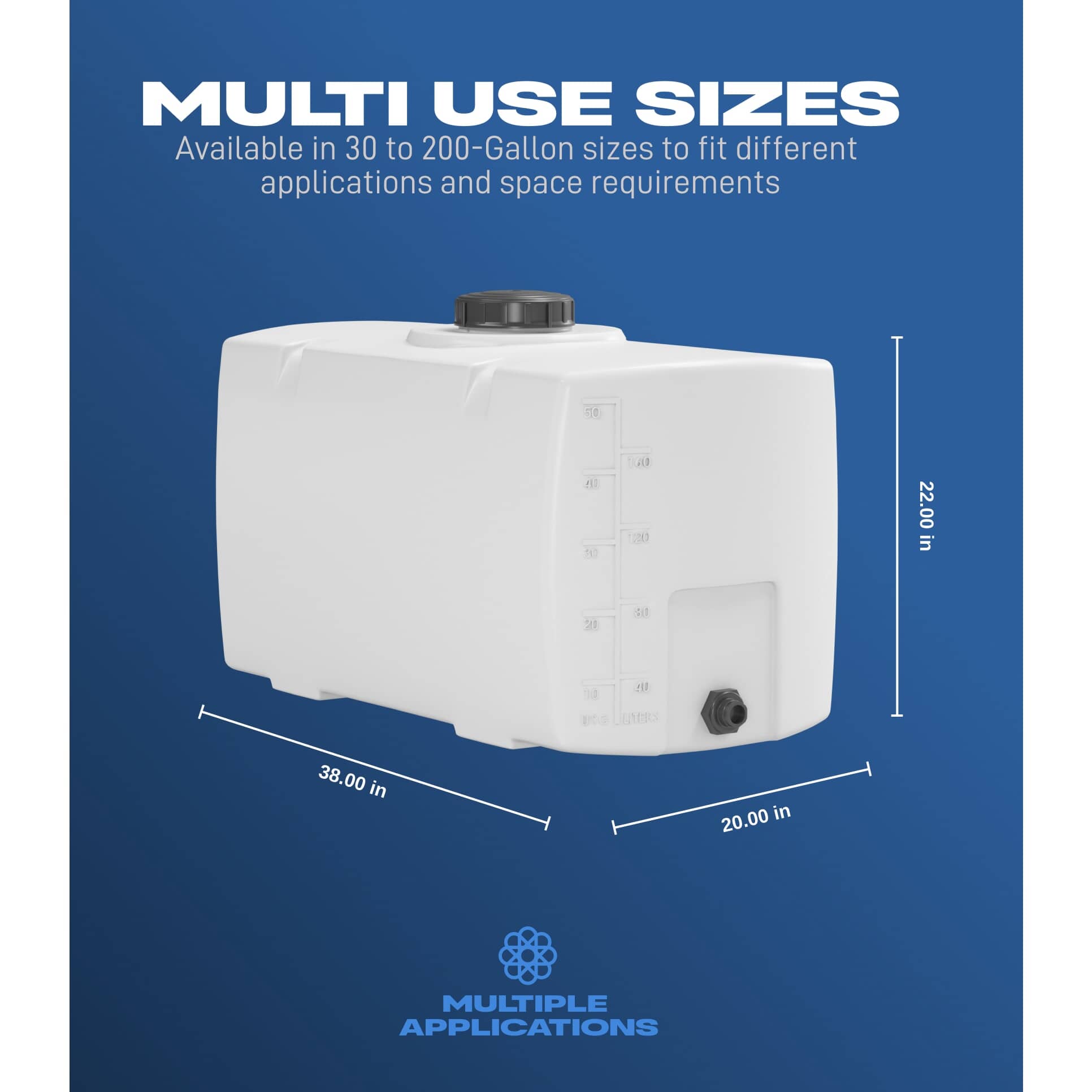 RTS PLASTICS Horizontal Rectangular Liquid Handling Tank | Home Hardware
