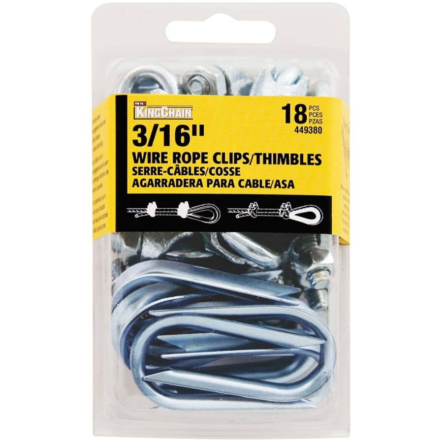 KINGCHAIN 3/16" Wire Rope Thimbles & Clips | Home Hardware