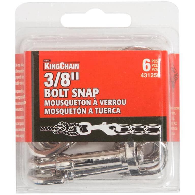 KINGCHAIN 3/8" Nickel Swivel Eye Bolt Snaps | Home Hardware