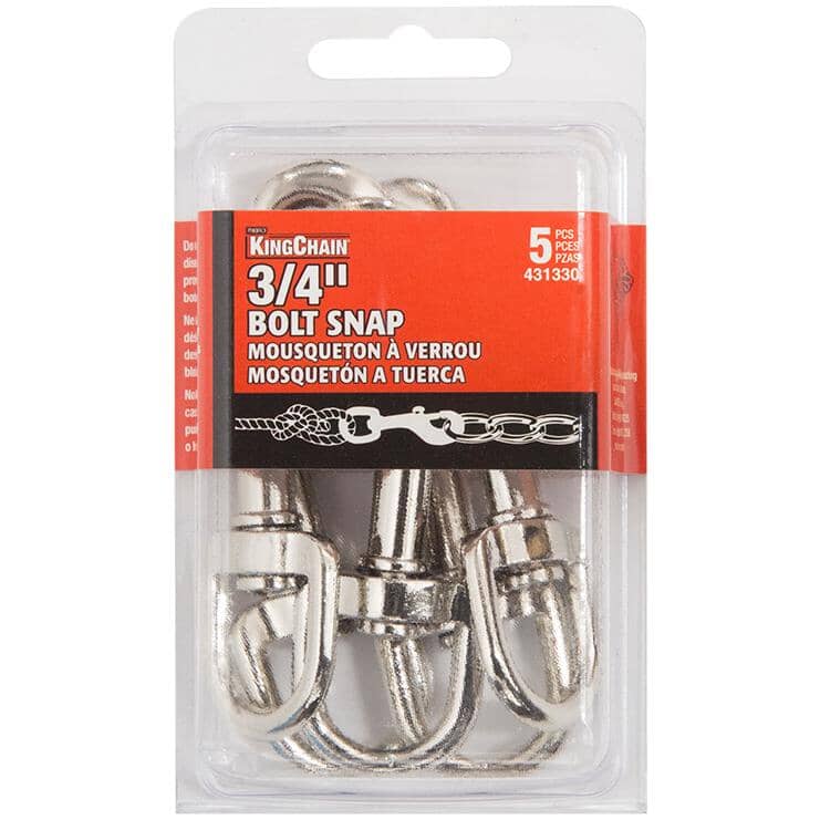 KINGCHAIN 3/4" Nickel Swivel Eye Bolt Snaps | Home Hardware