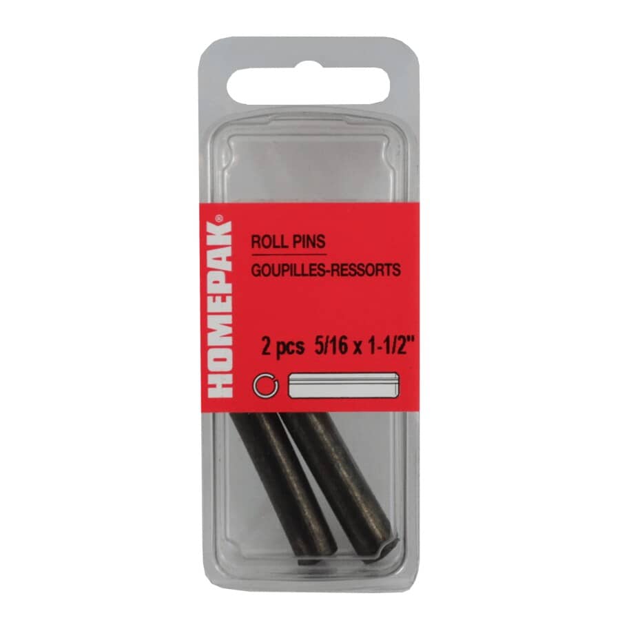 HOME PAK 2 Pack 5/16" x 1-1/2" Steel Lock Roll Pins | Home Hardware