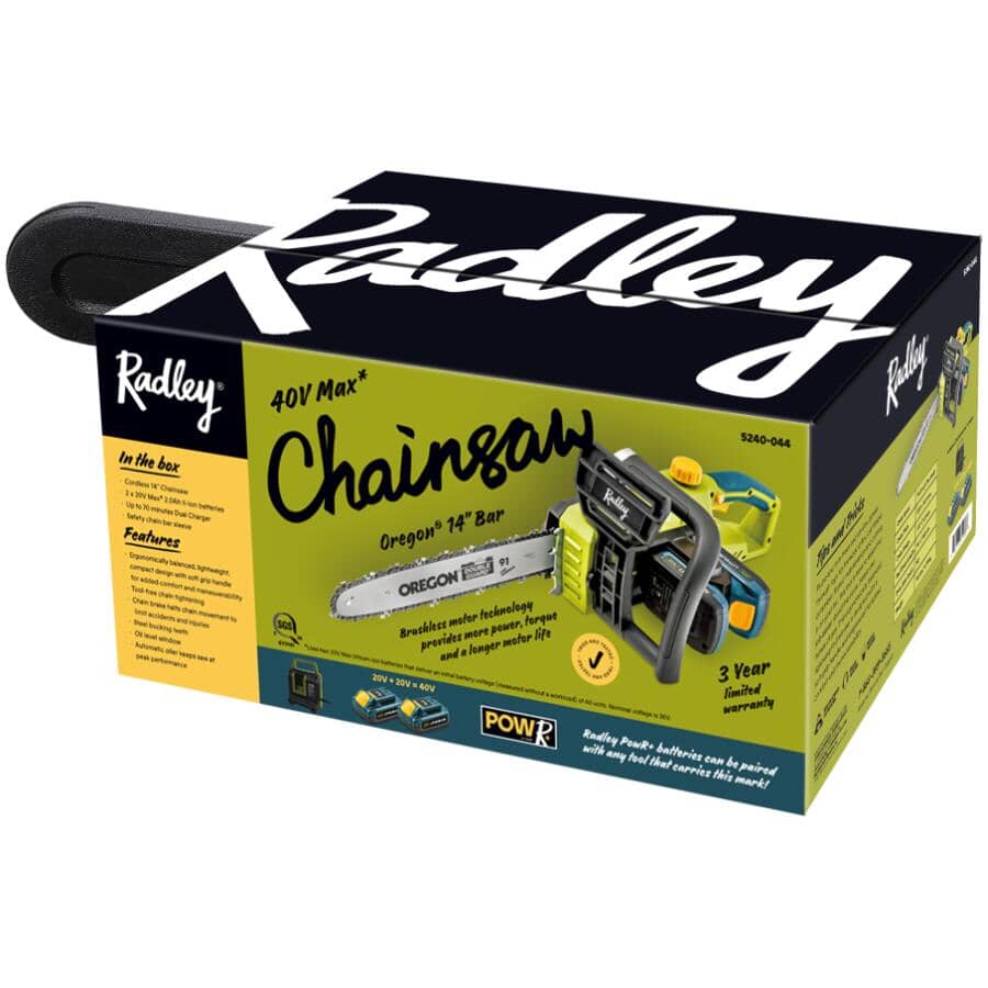 RADLEY Scie à chaîne sans fil de 14 po et de 2 x 20 volt | Home Hardware