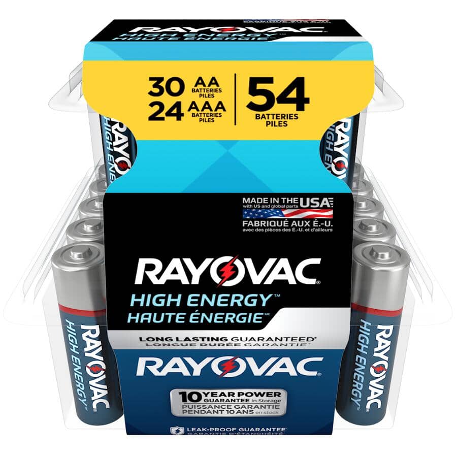 RAYOVAC High Energy AA & AAA Alkaline Batteries Combo Pack | Home Hardware